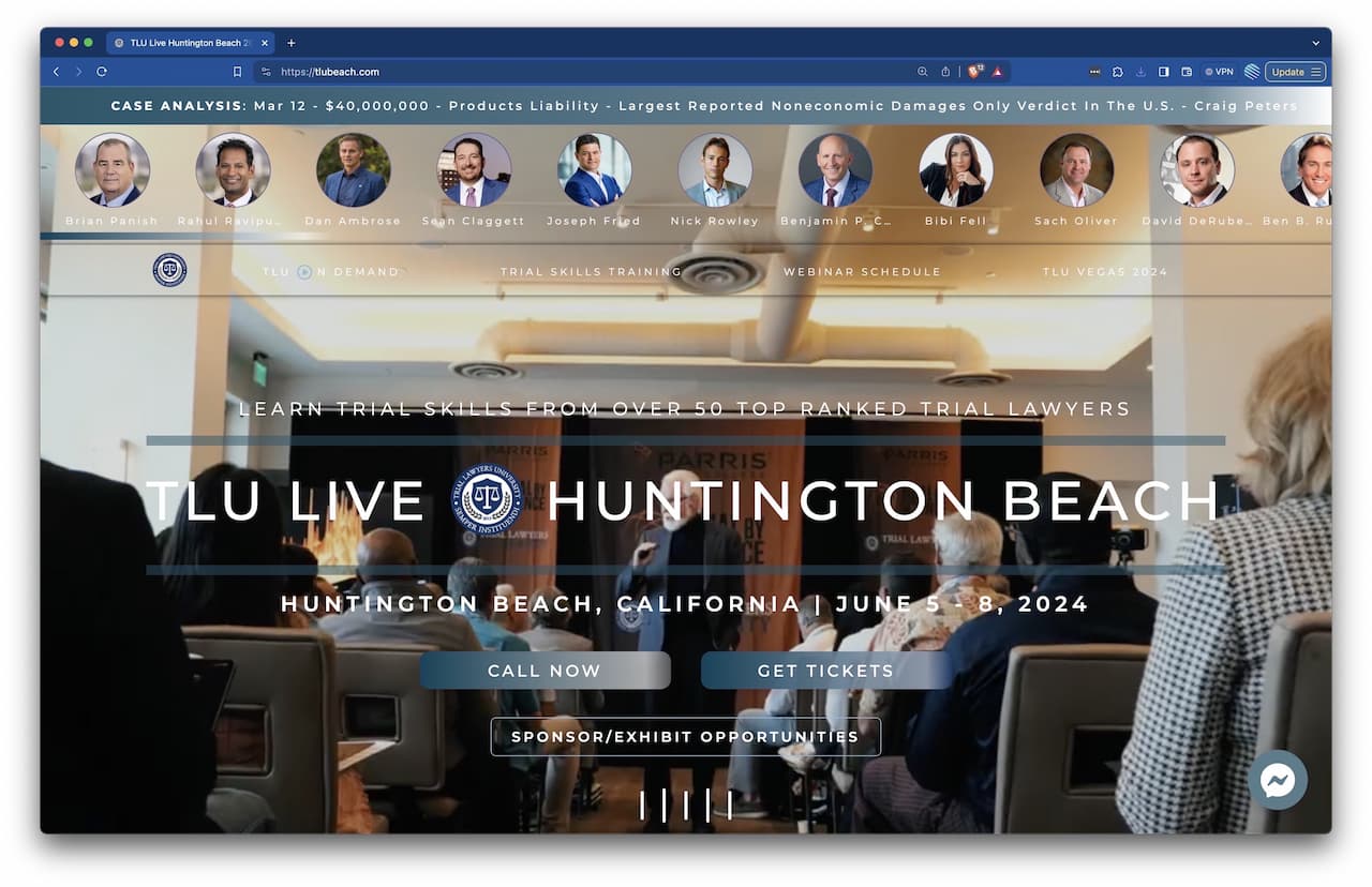 Dan Ambrose, Trial Lawyers University at TLU Live Huntington Beach 2025 ...